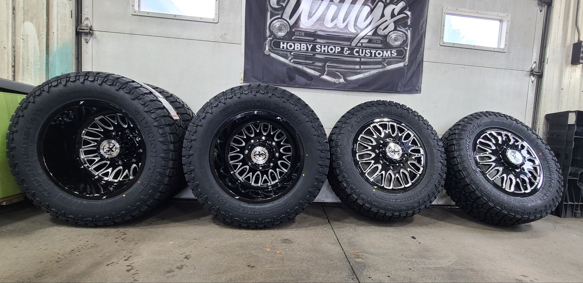 SWEET SET OF DUALLY WHEELS AND TIRES FOR SALE! - Willys Hobby Shop
